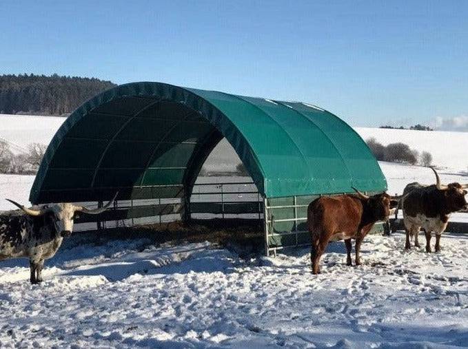 Plachtový prístrešok 6x6 m pre kone a dobytok – Texas Connection